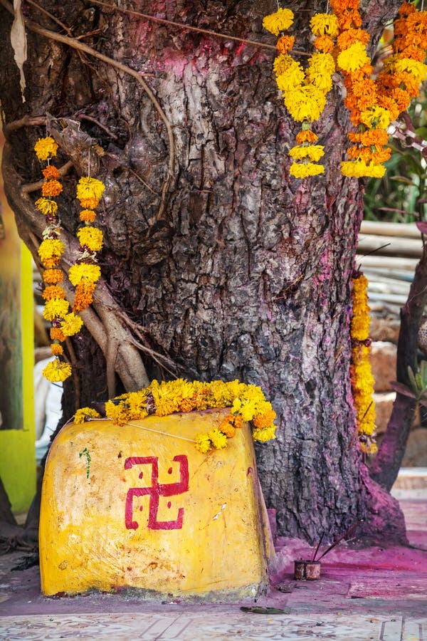 Simbolo Della Svastica Nel Tempio Immagine Stock - Immagine di colore ...