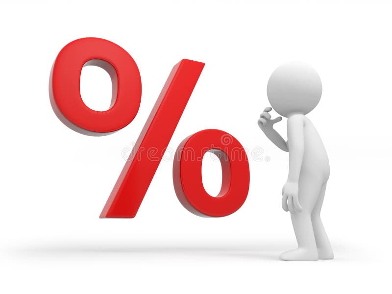 Simbolo delle percentuali illustrazione di stock. Illustrazione di uomo ...