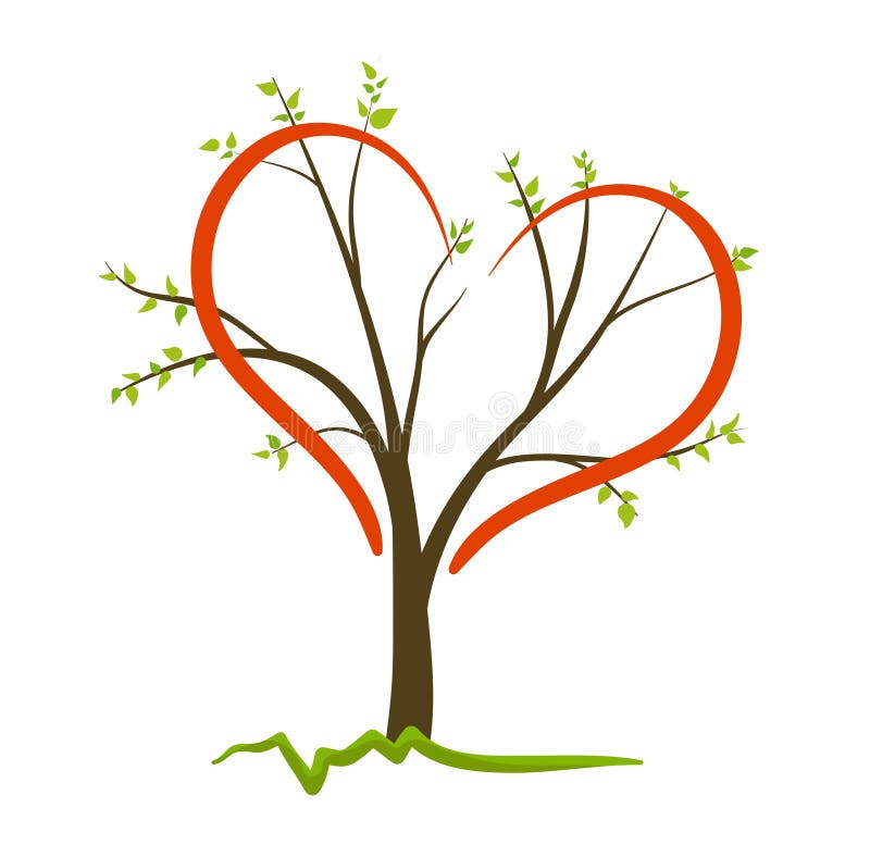 Simbolo Di Amore Dell'albero Illustrazione Vettoriale - Illustrazione ...