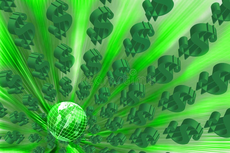 Simbolo Di Dollaro Su Verde. Illustrazione di Stock - Illustrazione di ...