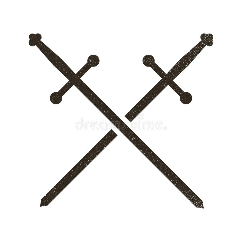 Simbolo Di Due Spade Medievali Incrociate Illustrazione di Stock ...