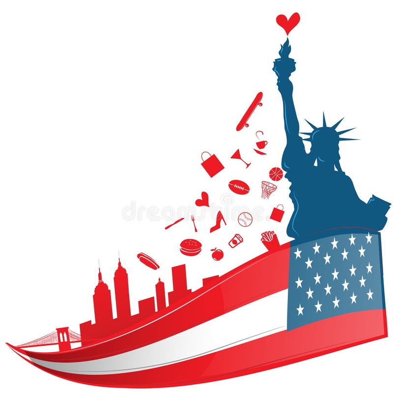 Simbolo di New York City illustrazione vettoriale. Illustrazione di ...