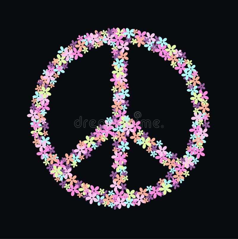 Simbolo di pace dei fiori illustrazione vettoriale. Illustrazione di ...