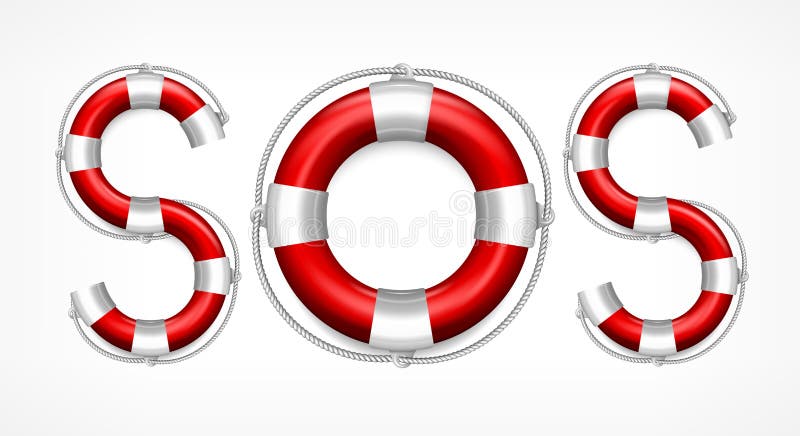 Simbolo di SOS su bianco illustrazione vettoriale. Illustrazione di ...