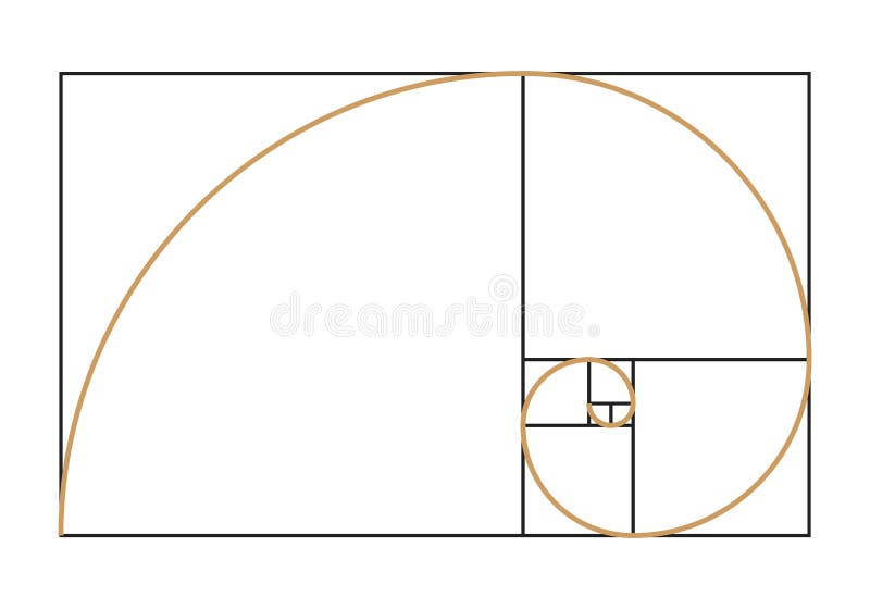 Simbolo Di Spirale Di Fibonacci Illustrazione Vettoriale ...