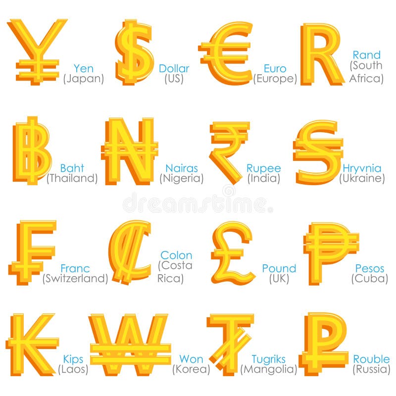 Simboli Di Valuta, Simboli Vettoriali Di Valuta, Valuta Mondiale ...