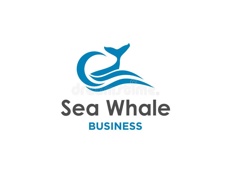 Simbolo Di Wave Della Balena Ed Icona Logo Template Illustrazione di ...
