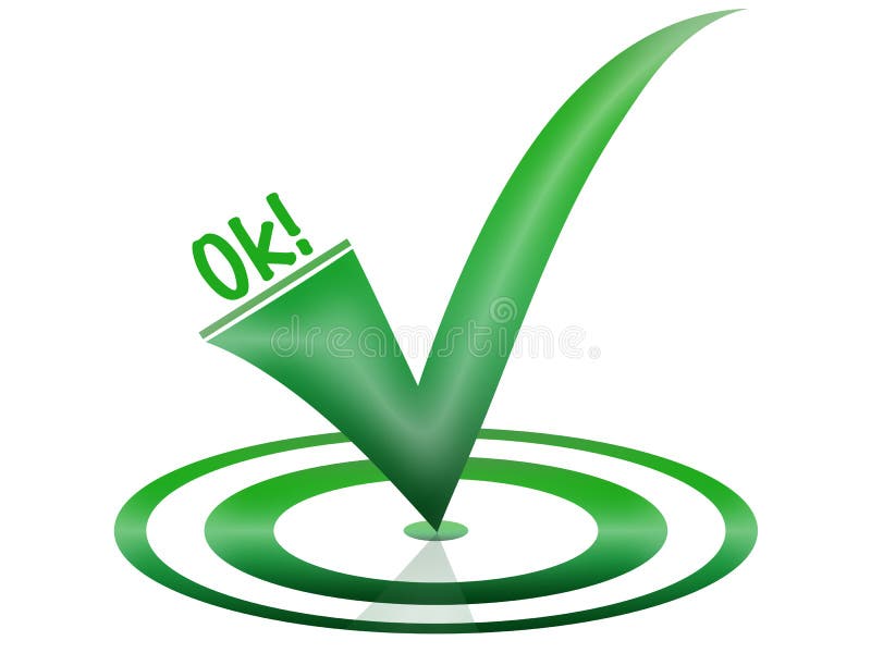 Simbolo Giusto Nel Verde Per Un Web Site Illustrazione di Stock ...