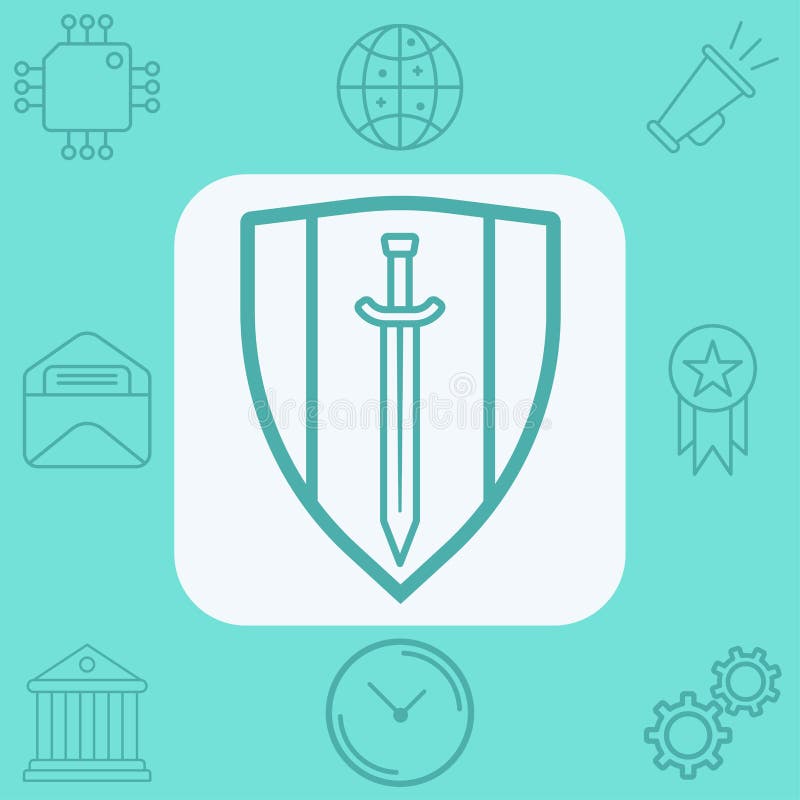 Simbolo icona scudo illustrazione di stock. Illustrazione di emblema ...