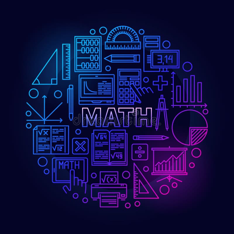 Simbolo Luminoso Rotondo Di Per La Matematica Illustrazione Vettoriale ...