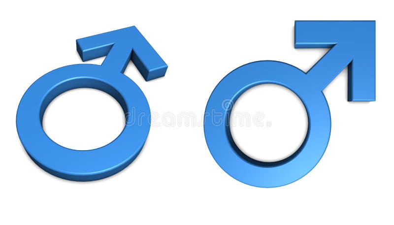 Simbolo maschio blu 3D illustrazione di stock. Illustrazione di marchio ...
