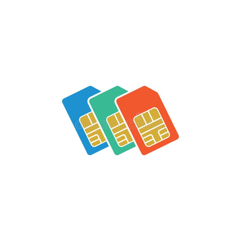 Simcard Icon Vector from Hardware and Technology Concept. Thin Line ...