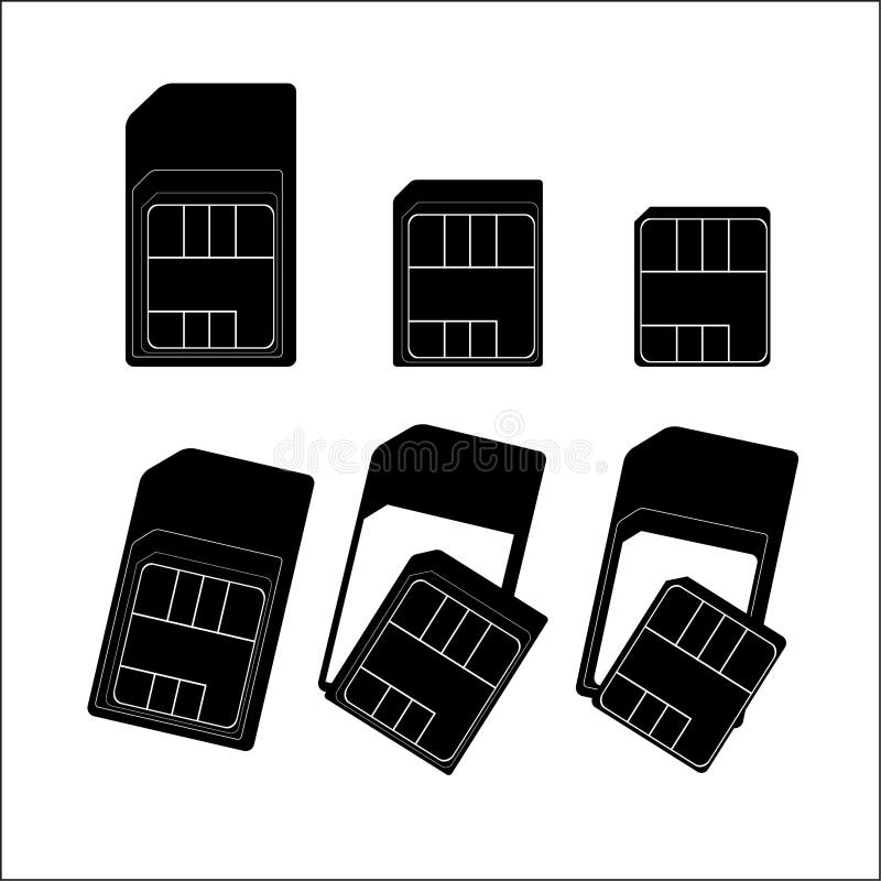 Simcard for Mobie phone stock illustration. Illustration of load - 76685319