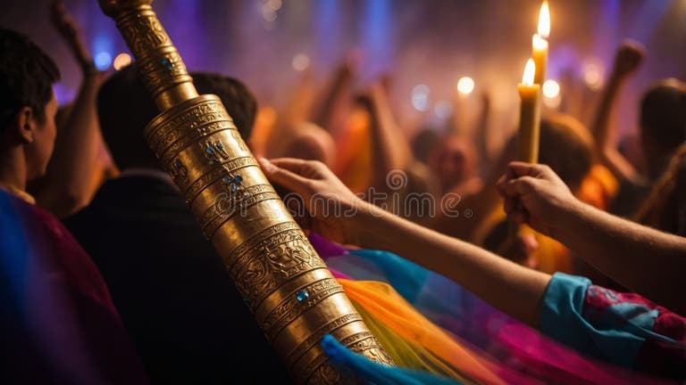 Simchat Torah Torah Celebration Stock Image - Image of detail, culture ...