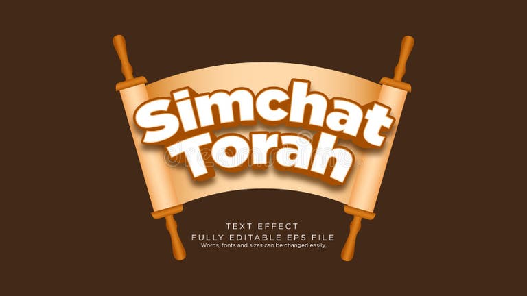 Simchat Torah Scroll Bible Text Effect Font Type Stock Illustration ...