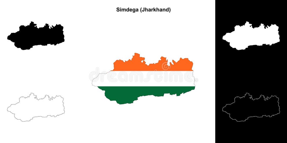 Simdega outline map stock vector. Illustration of districts - 368829170