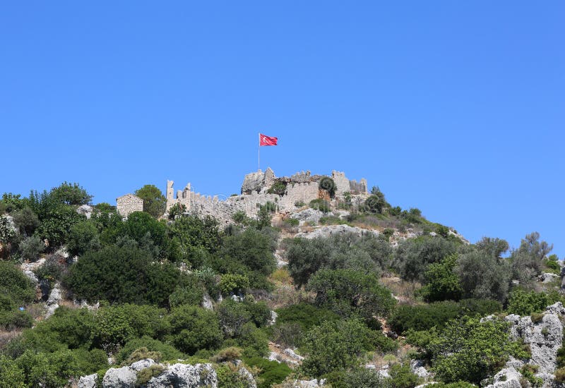 Simena Castle of Kekova stock image. Image of nature - 103145039