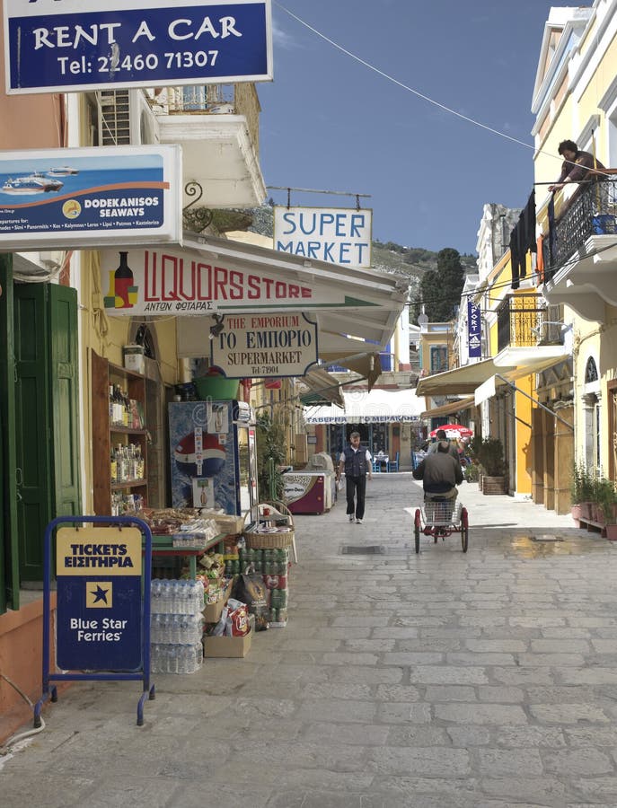 Simi Island stock photo. Image of wharf, harbor, turistic - 20002628