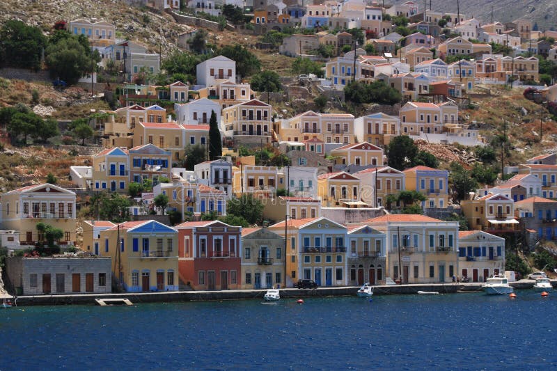 Simi Island stock photo. Image of wharf, harbor, turistic - 20002628