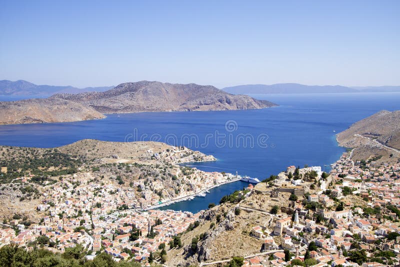 The Greek island of Simy stock image. Image of docks, aqua - 230209