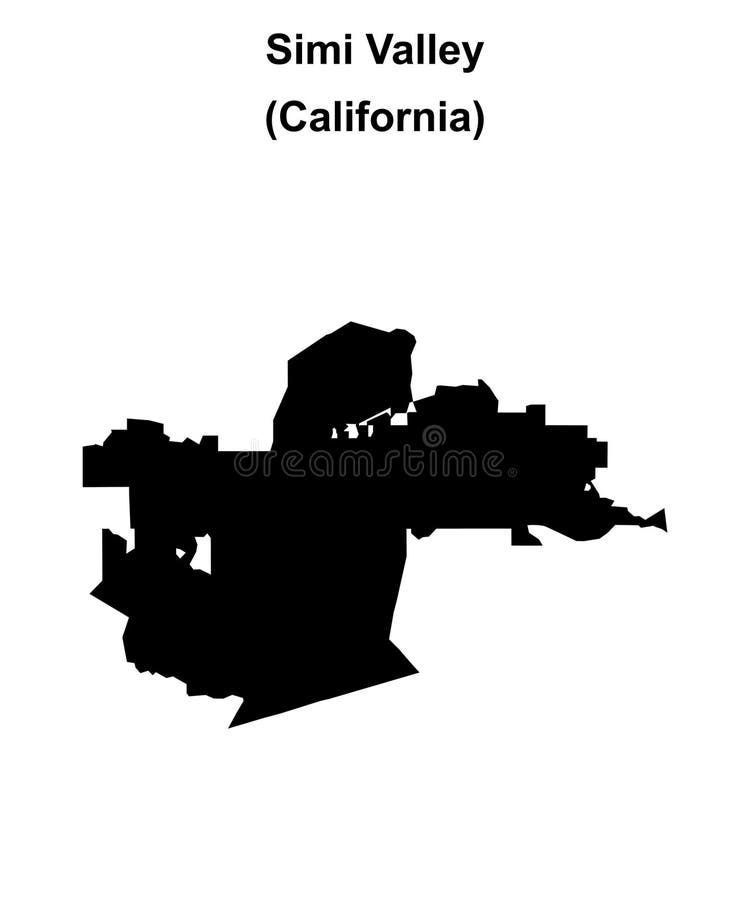 Simi Valley outline map stock vector. Illustration of area - 356998226
