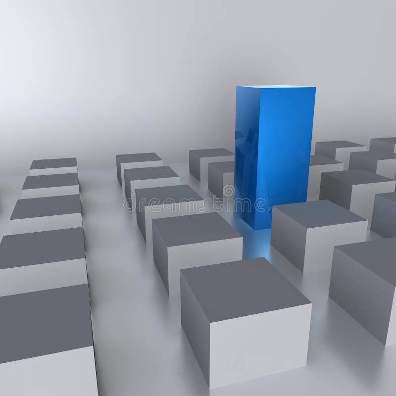 Similar Tower Cubes with One Standing Out Stock Illustration ...