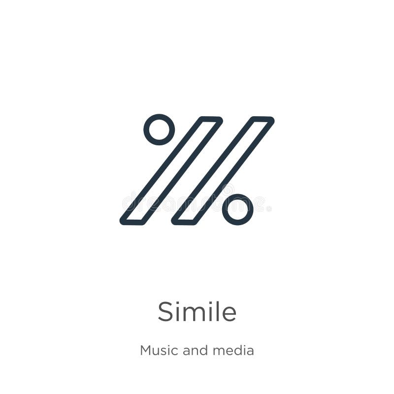 Simile Icon. Thin Linear Simile Outline Icon Isolated on White ...