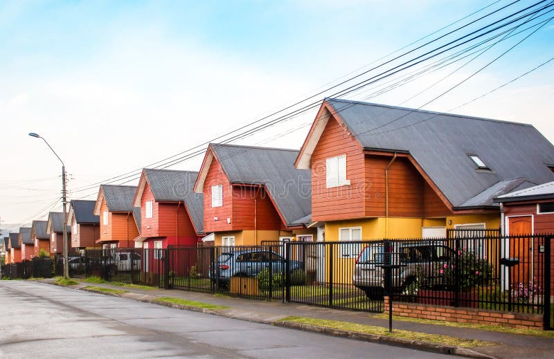 Similiar houses in Chile stock photo. Image of middle - 97081934