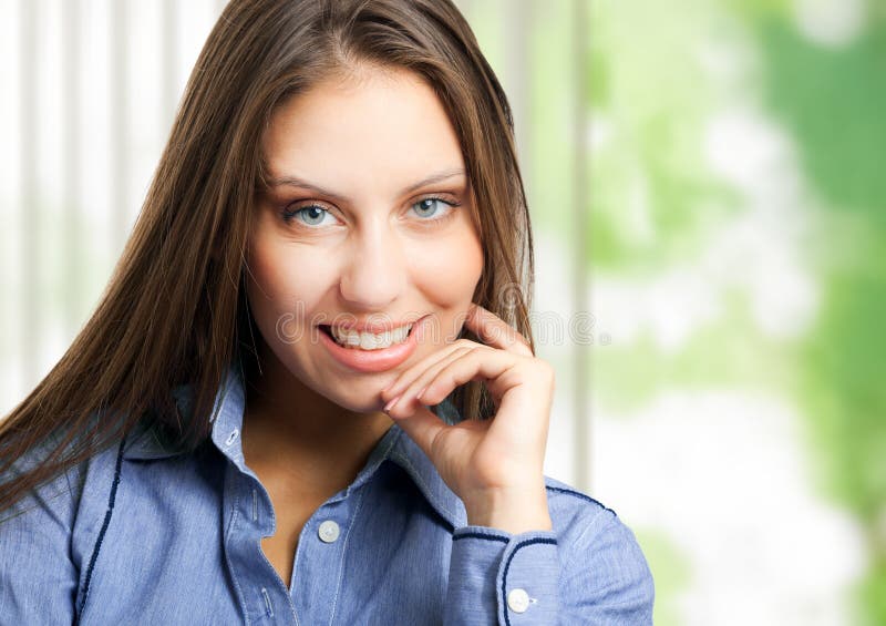 Similing woman stock image. Image of interior, smiling - 26709727
