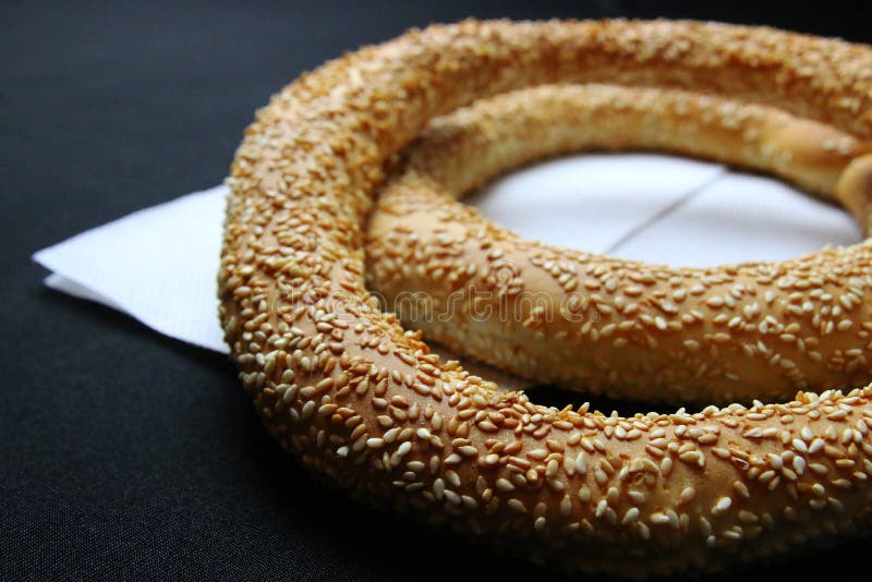 Bun with Sesame Traditional Simit Breakfast Stock Photo - Image of ...
