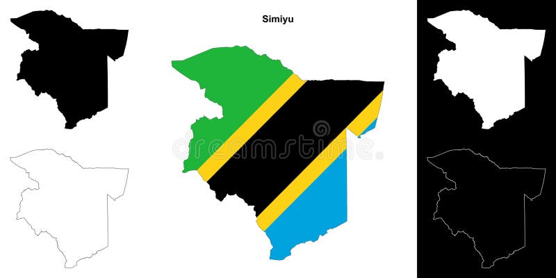 Simiyu outline map stock vector. Illustration of boundaries - 356558041