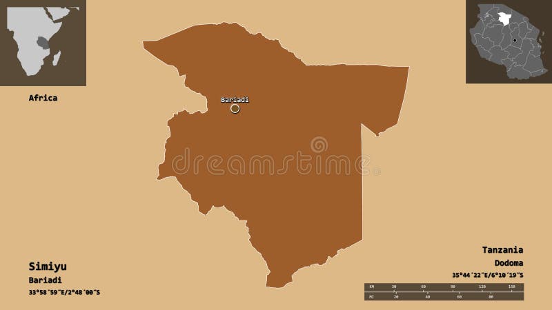 Simiyu Region Watercolor Map of Tanzania Stock Illustration ...