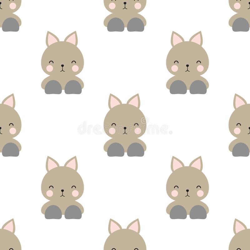 Simle or Solid Cat Doll Seamless Texture Stock Vector - Illustration of ...