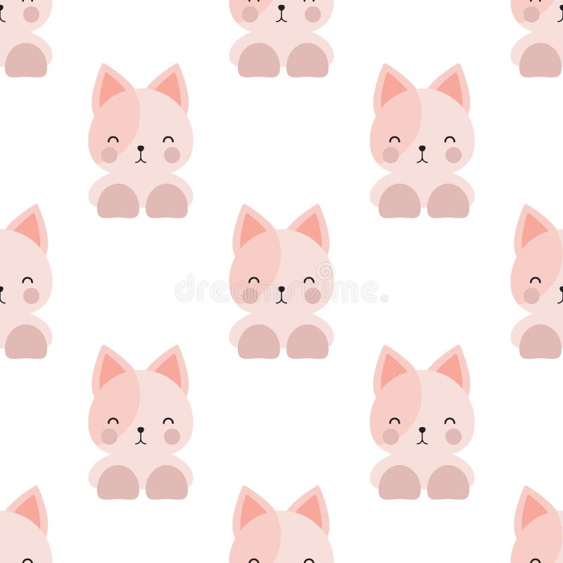 Simle or Solid Cat Doll Seamless Texture Stock Vector - Illustration of ...