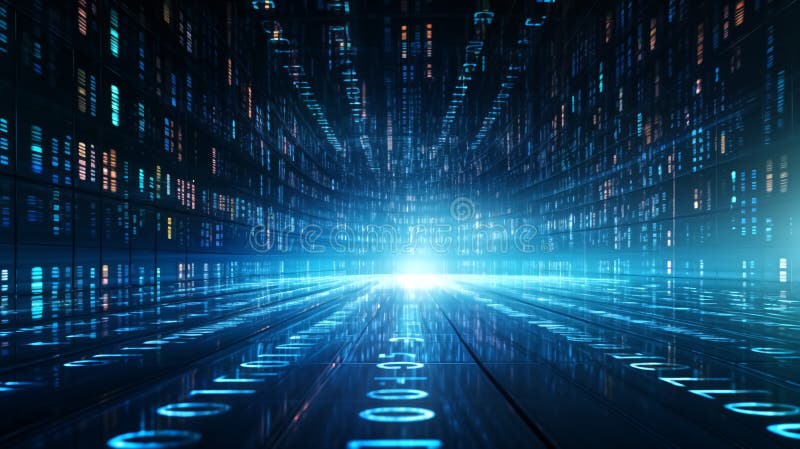 Simmetry of Digital Binary Code Matrix Background - 3D Rendering Stock ...