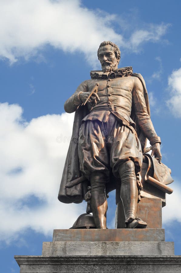 Simon Stevin, Bruges stock image. Image of blue, mathematician - 19724915