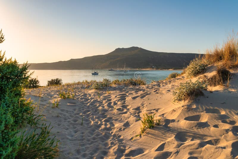 Simos Beach in Elafonisos Island in Greece. a Famous Touristic ...