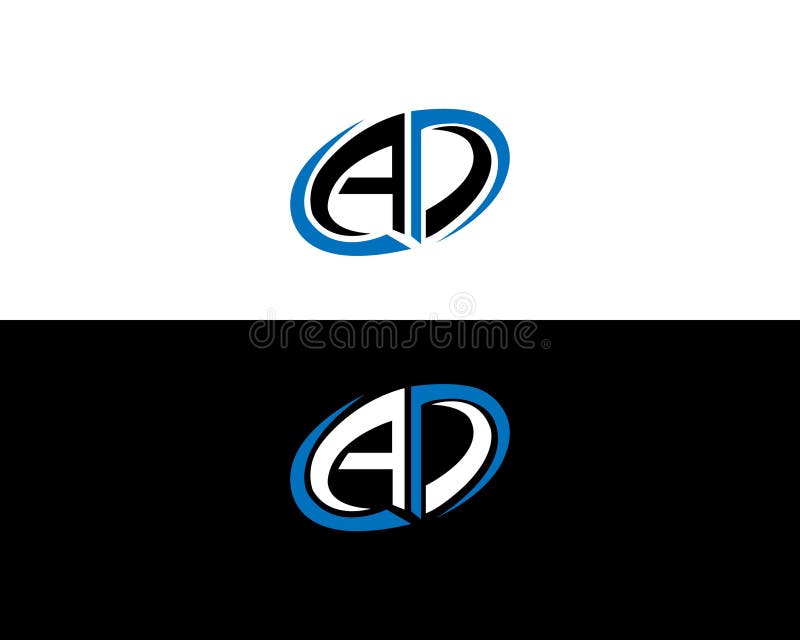 Simple Abstract AD Letter Logo Icon Design Stock Vector - Illustration ...