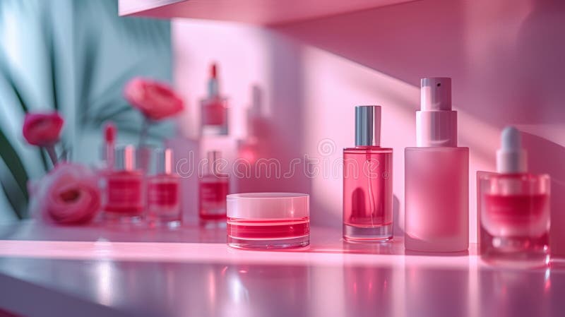 Simple Abstract Background Showcasing Cosmetic Products in a Harmonious ...