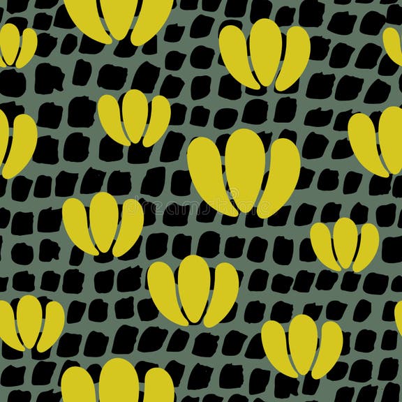 Abstract Bricks and Flowers Textured Neon Seamless Vector Pattern ...