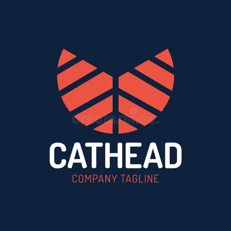 Simple Abstract Cat Head Icon Logo Vector Template. Minimal Cat Head ...