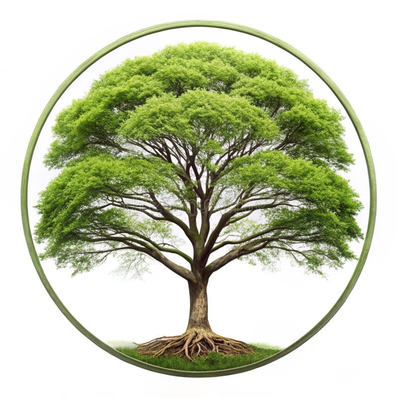 Simple Abstract Circular Tree with Branches Stock Illustration ...
