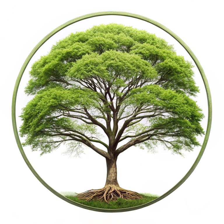 Simple Abstract Circular Tree with Branches Stock Illustration ...