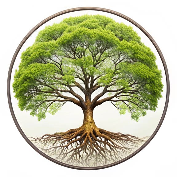 Simple Abstract Circular Tree with Branches Stock Illustration ...