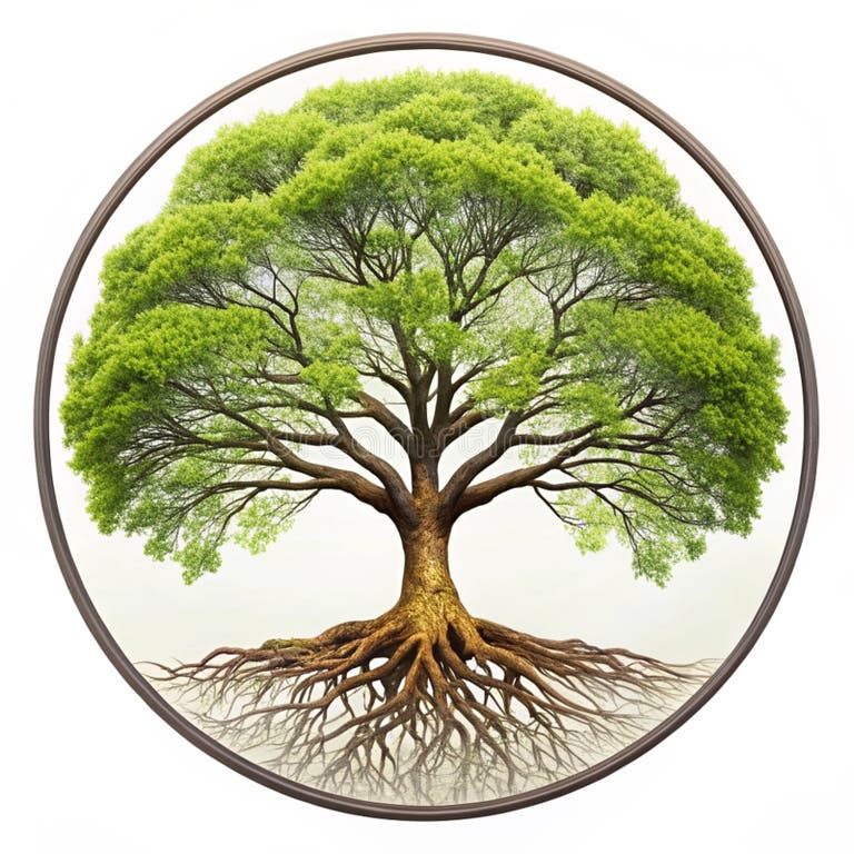 Simple Abstract Circular Tree with Branches Stock Illustration ...