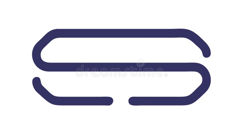 Simple Abstract Curved Double Horizontal Line Connection Symbol, Vector ...