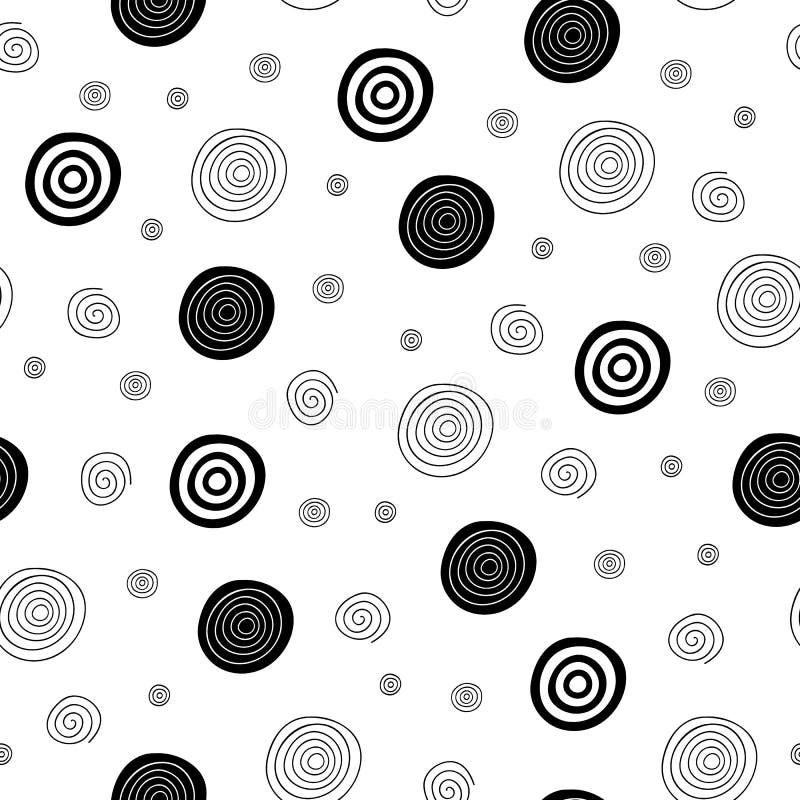 Simple Abstract Elements Black and White Round Circular Forms, Linear ...