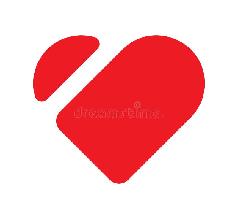 Simple abstract heart icon stock vector. Illustration of simple - 218123017