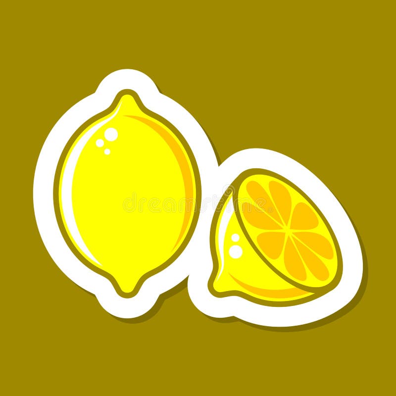 Simple Abstract Lemon Label Illustration Stock Vector - Illustration of ...