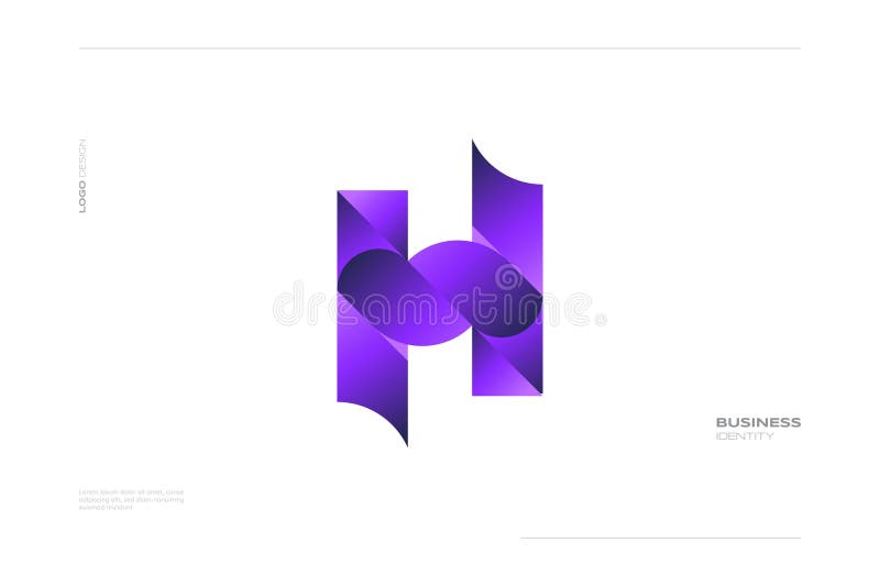 Simple and Abstract Letter H Logo Design in Purple Gradient Style Stock ...